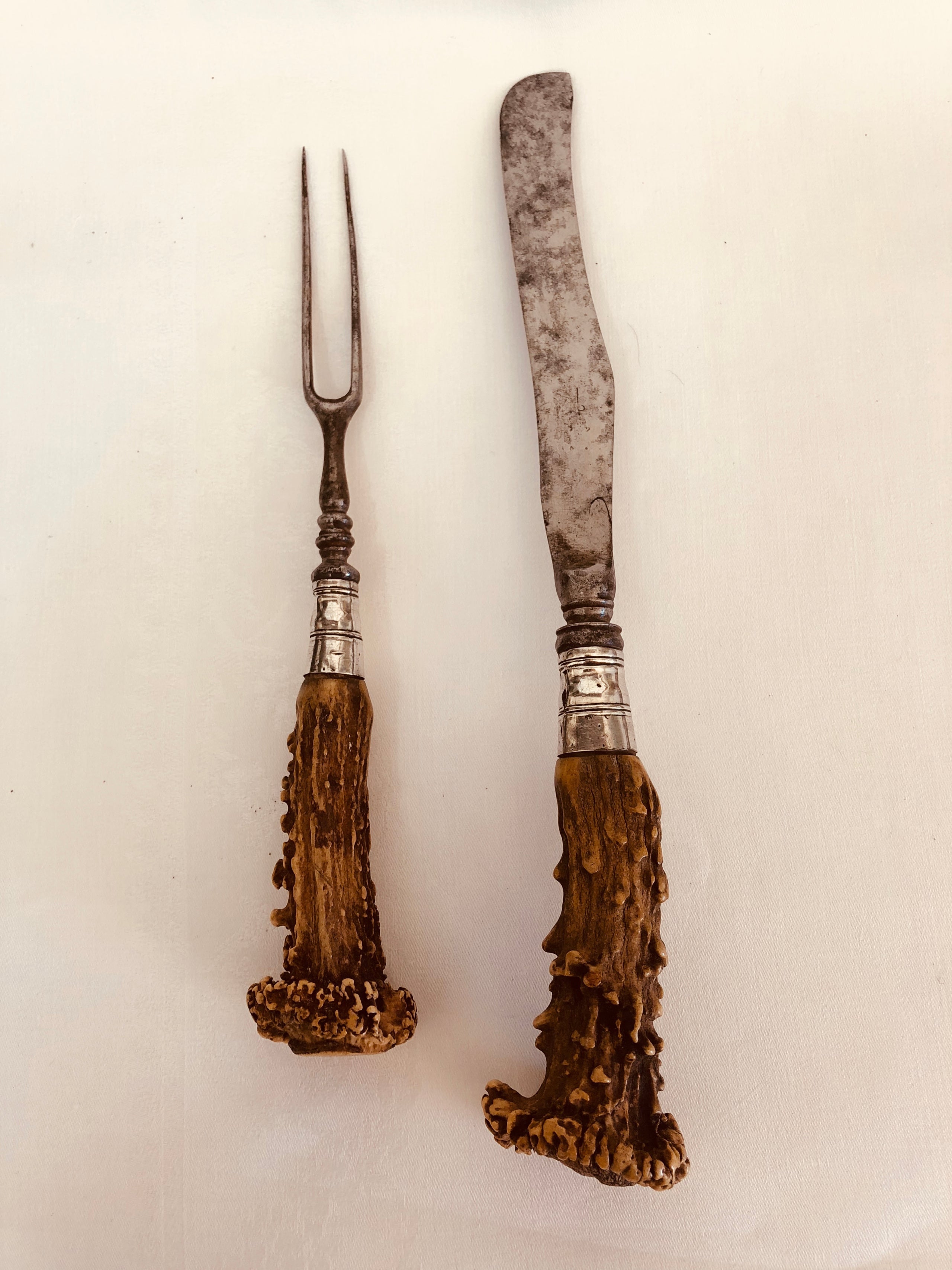 18th century Antler handle knife and fork | A Douch Antiques 149 Grays Antiques, LondonW1K 5LP.